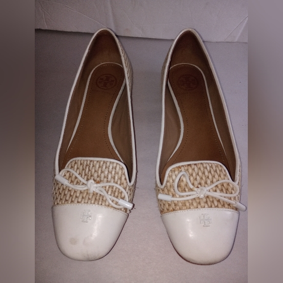 Tory Burch | Shoes | Tory Burch Catherine Wicker Cap Toe Ballet Flats ...